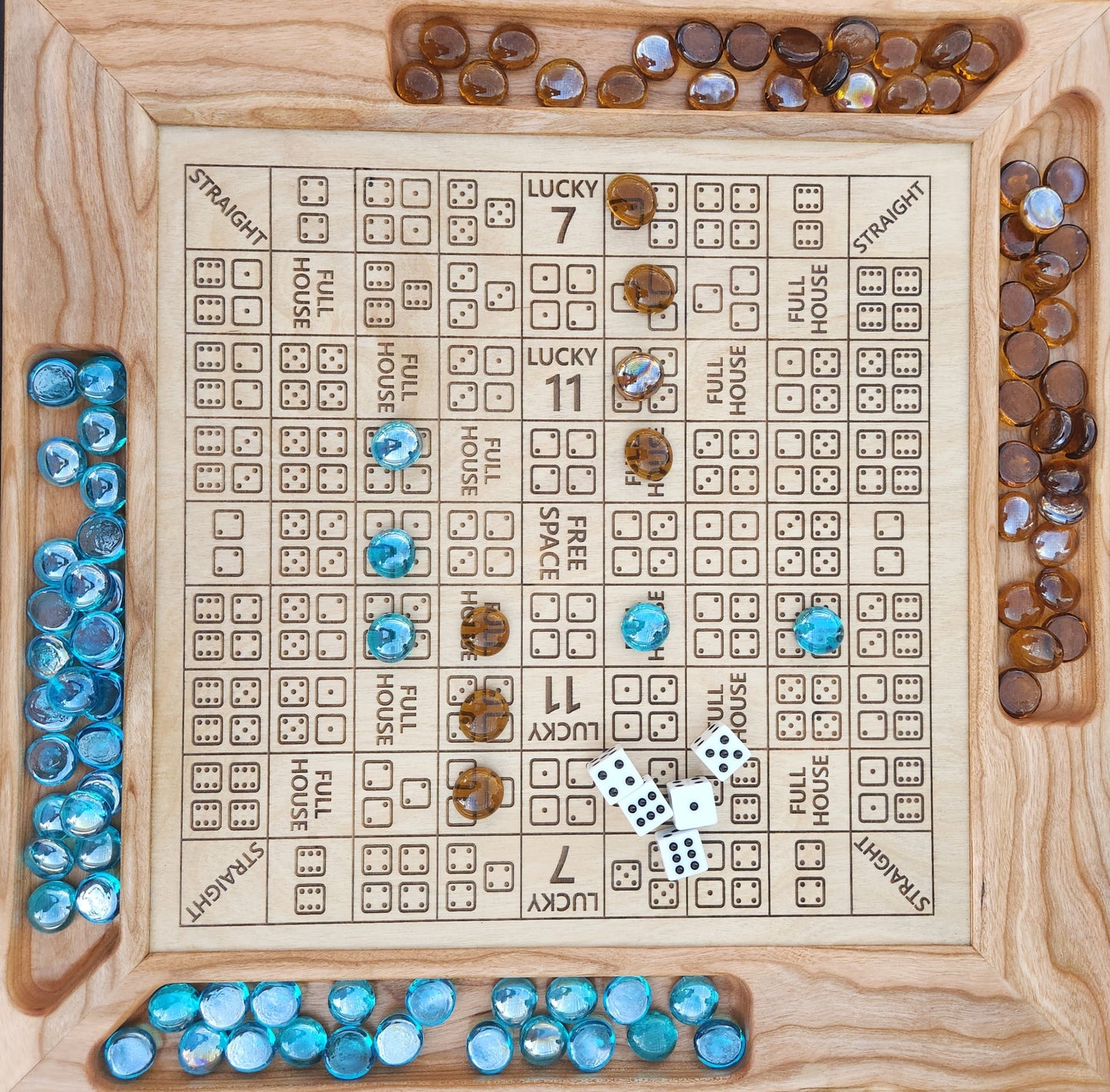 Dice Poker Game Board – Wood Goods